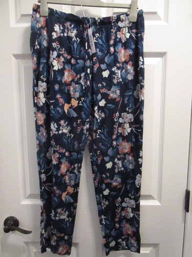 SOMA COOL NIGHTS ANKLE PAJAMA PANTS IN PHANTOM FLORAL NAVY SIZE MEDIUM ...