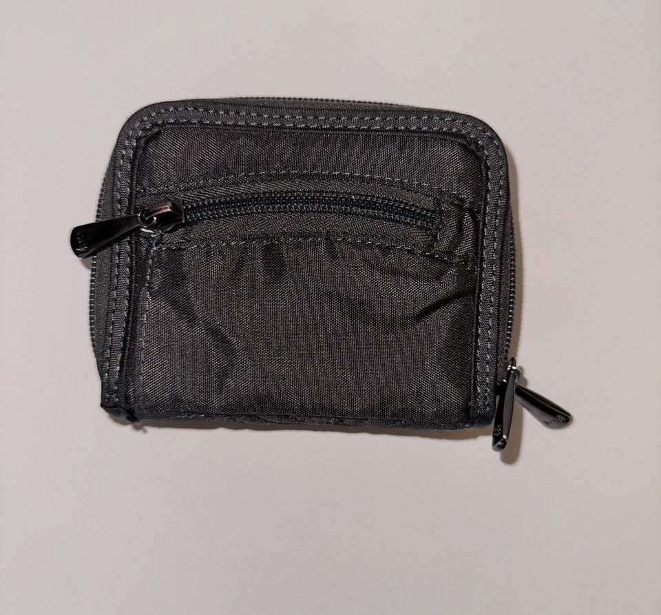 LUG Splits Wallet Gray Quilted Double Zip Around Wallet RFID | eBay
