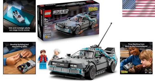 LEGO Speed Champions Time Machine from Back to the Future Building Toy ...