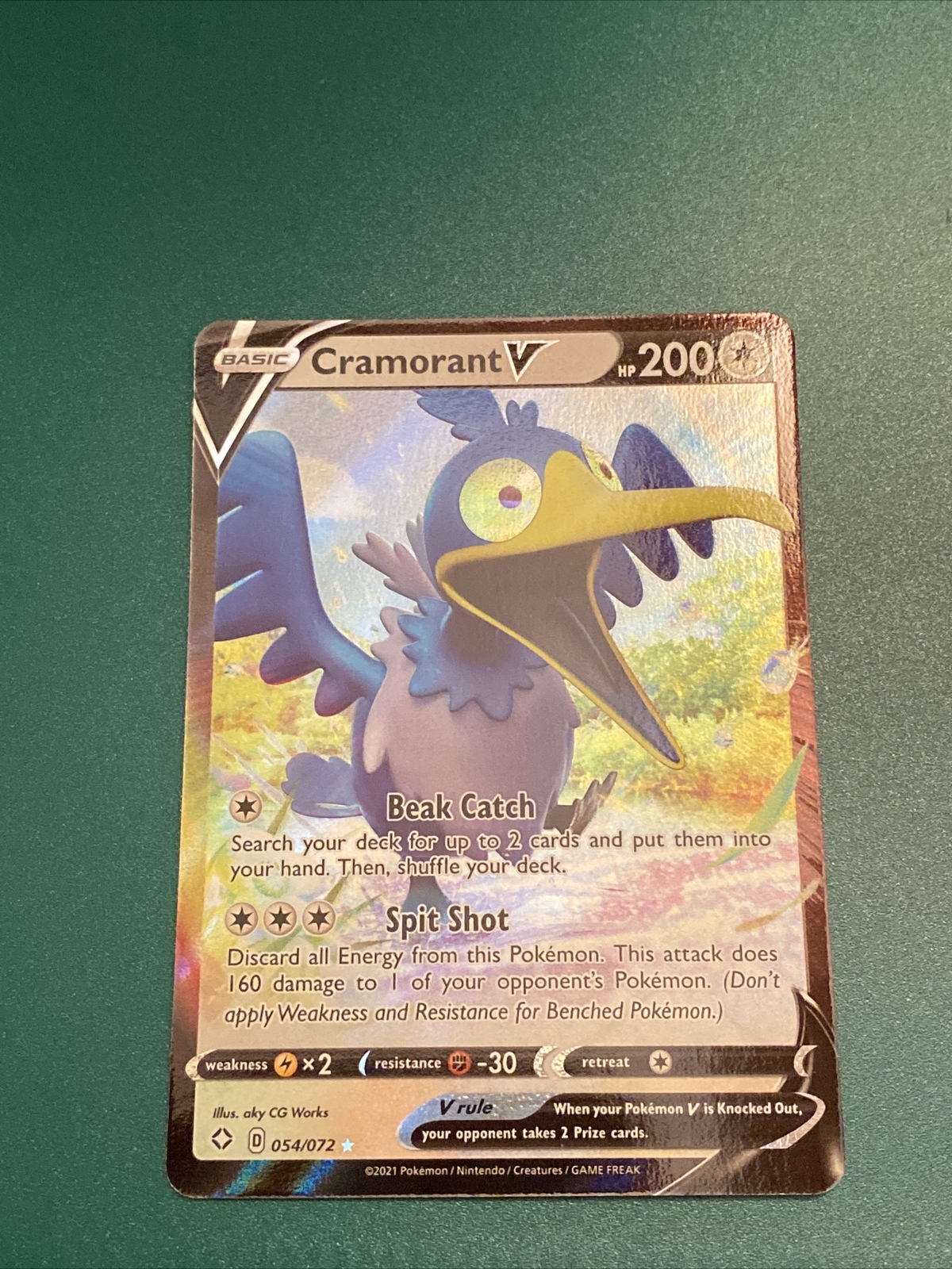 Cramorant V 054/072 Shining Fates Pokemon TCG NM - Mint Ultra Rare Card ...