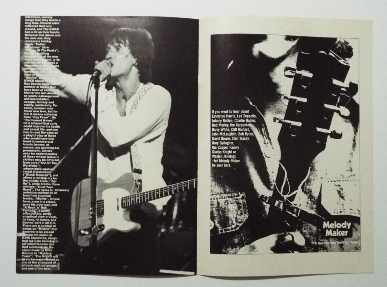 The Kinks 1978 Concert Tour Programme Rare - VG+ | eBay