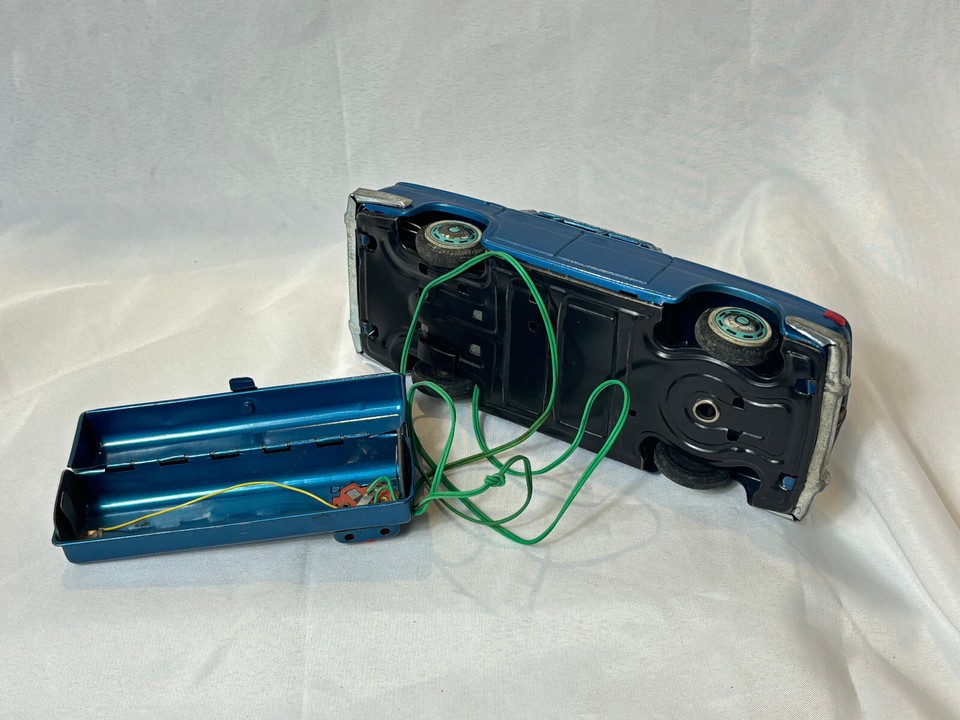 Vtg Tin Litho Remote Control Car Made In Japan Wired Blue BMW * Repair ...