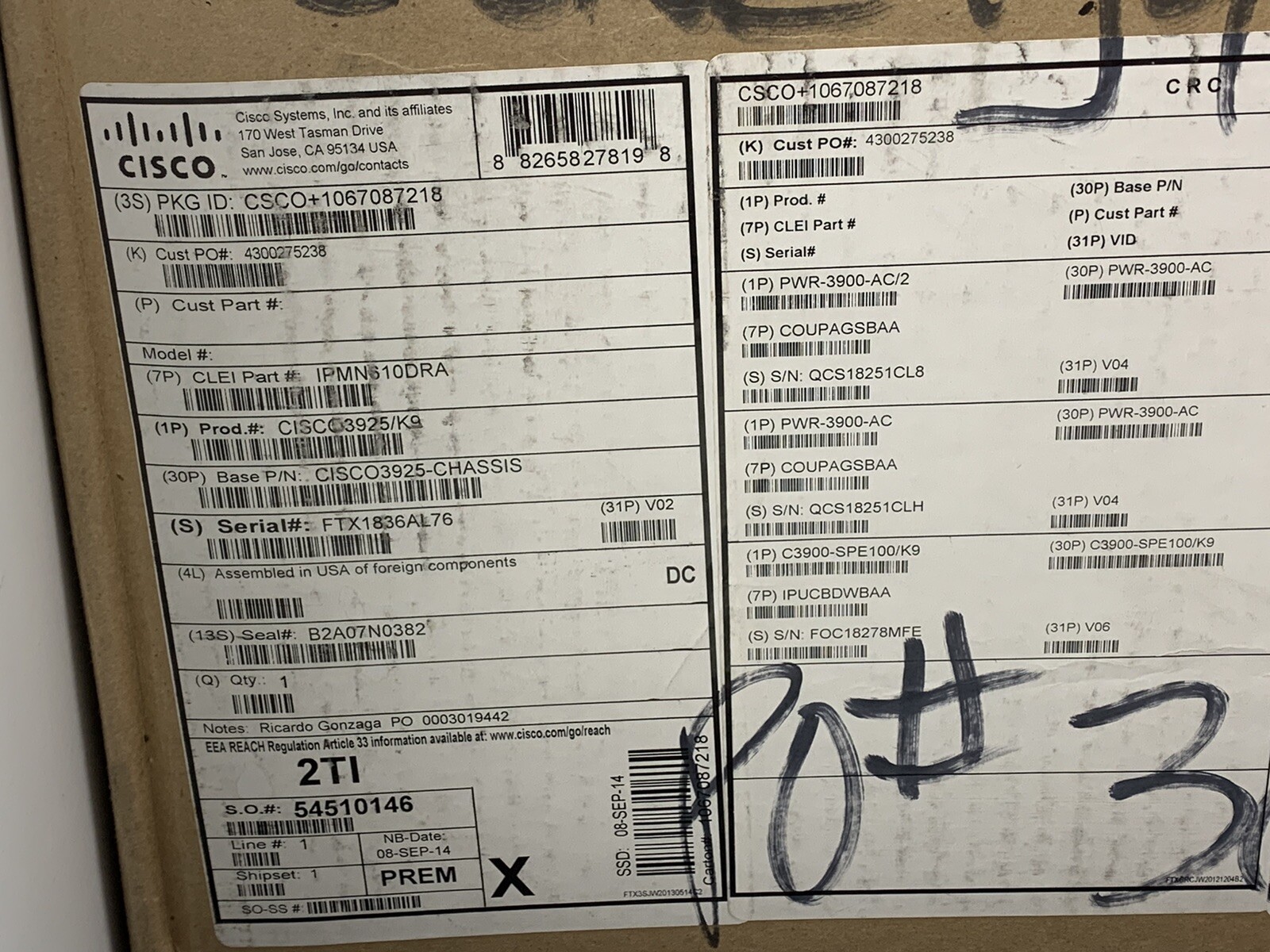 Cisco 3925 Router 3900 SPE100/K9 | #R344 | eBay