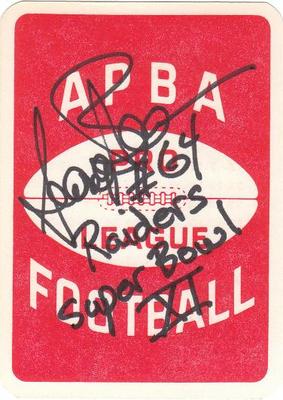 GEORGE BUEHLER Autographed Signed 1973 APBA GAME card Oakland Raiders ...