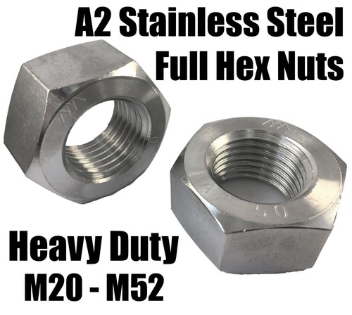 A2 Stainless Steel Large Heavy Duty Full Hex Nuts M20 ~ M36 M39 M42 M45 ...