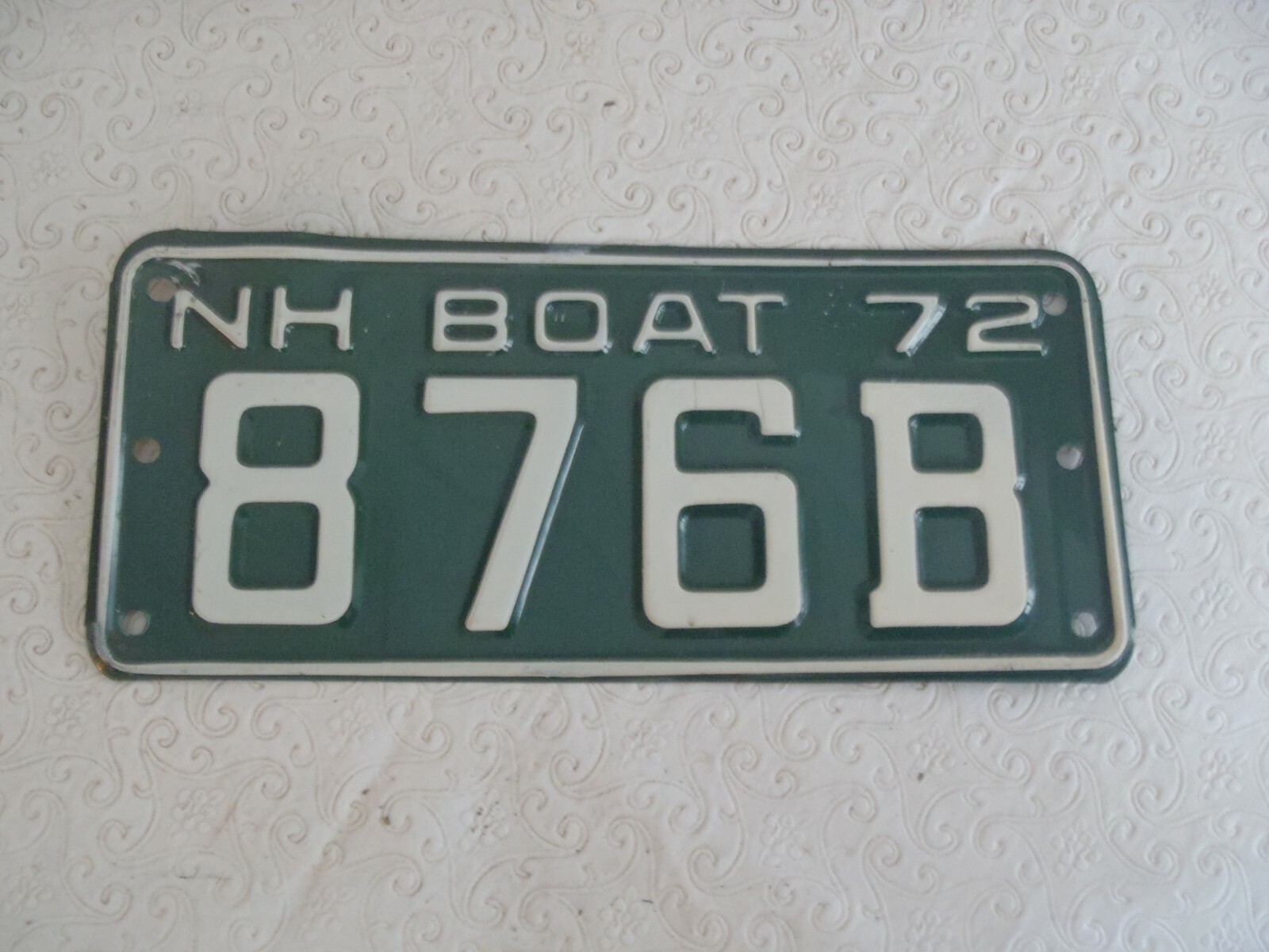 1972 New Hampshire Boat License Plate Tag 876B | eBay