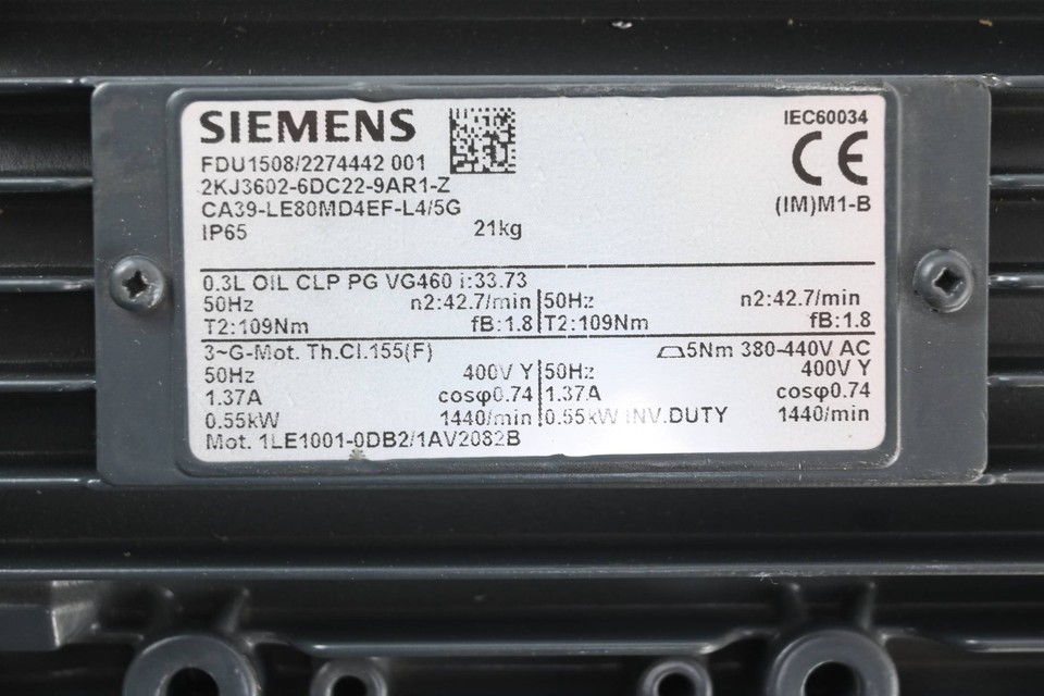 Siemens Getriebemotor 2KJ3602-6DC22-9AR1-Z ( 2KJ3 602-6DC22-9AR1-Z ) | eBay