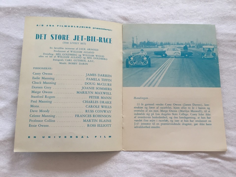 The Lively Set James Darren Pamela Tiffin Doug McClure 1964 Danish ...