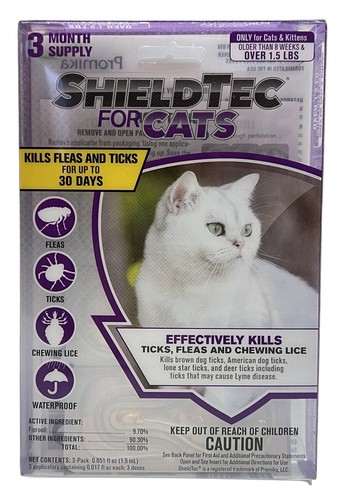 ShieldTec Flea & Tick for Cats Lasts for up to 30 days 3-Month Supply ...