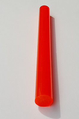 3 Pc 1 1/4” DIAMETER 12” INCH LONG ORANGE ACRYLIC LUCITE FLUORESCENT ...