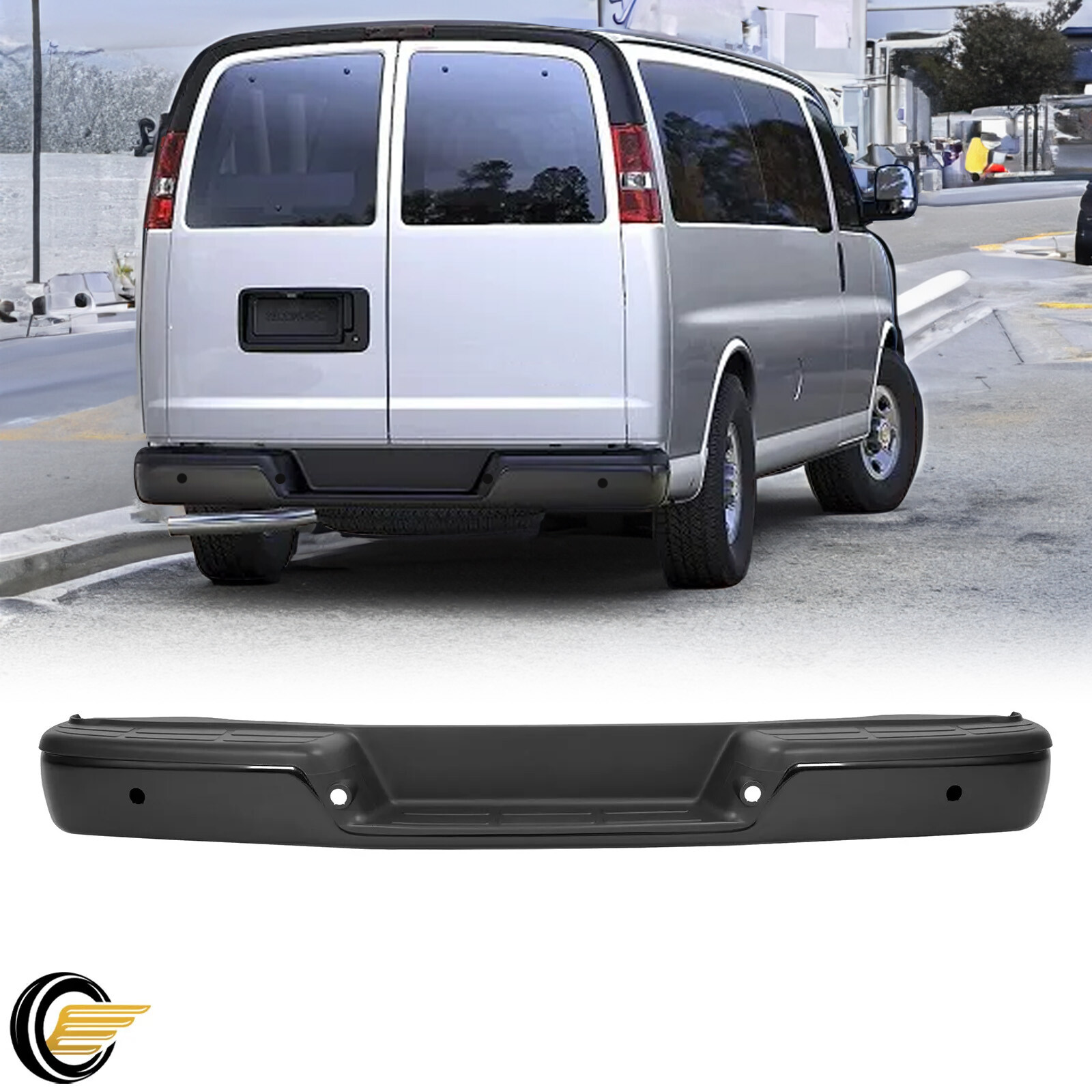 New Rear Step Bumper Assembly For 1996-2023 Chevy Express & GMC Savana ...