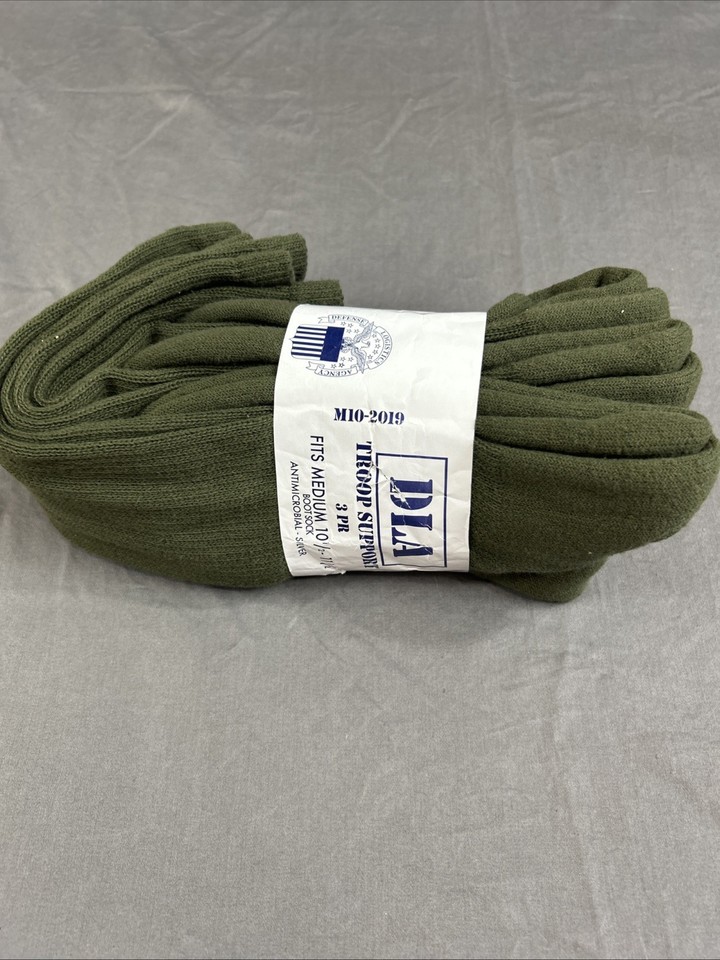 Defense Logistics Agency OTC Socks 3-Pair Medium Anti-Microbial USGI ...