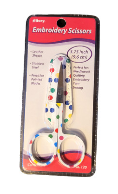 Allary Embroidery Scissors w/ Leather Sheath - New - White | eBay