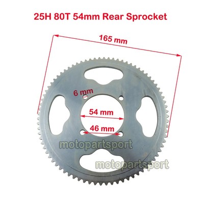 Mini Moto 25H 54mm 80Tooth Rear Sprocket For MX350 MX400 XRF500 Razor ...