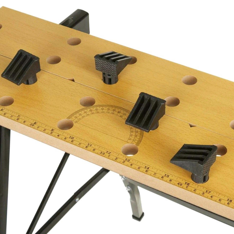 Foldable Wooden Workbench Bench Work Portable Clamping Folding Worktop ...