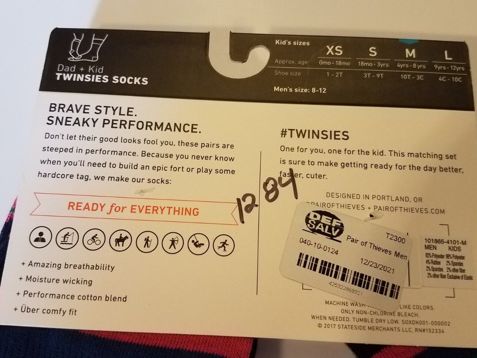 NEW Pair of Thieves Dad + Kid Twinsies Cushioned Crew Socks | eBay