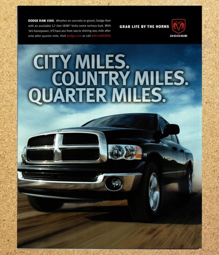 Dodge Ram 1500 Work Pick Up Truck HEMI - Magazine Print Ads Poster 2003 ...