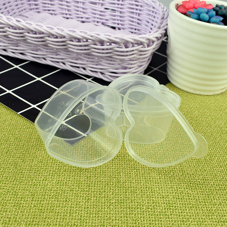 10 Pcs Mini Clear Plastic Heart Shape Storage Box Case Container Bead ...