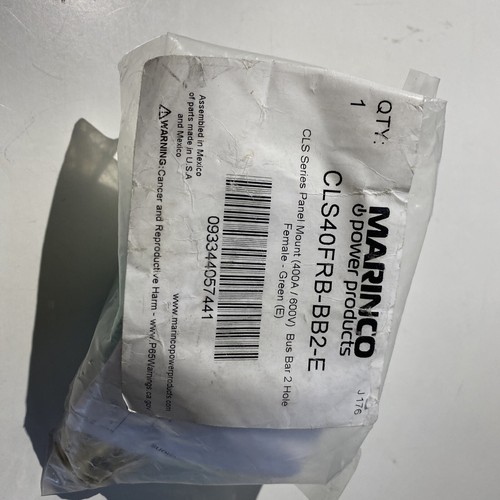 Marinco CLS40FRB-BB2-E CLS Series Panel Mount 400A/600V Bus Bar 2 hole ...