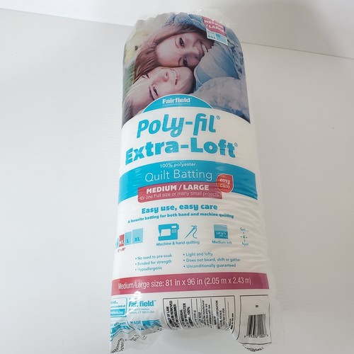 Fairfield Poly-Fil Extra-Loft Polyester Batting Medium Large Size 81 ...