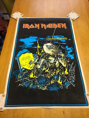Iron Maiden Life After Death Black Light Felt Poster 1985 814 Funky ...