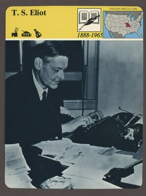 T S Eliot Story of America Literature History Card | eBay