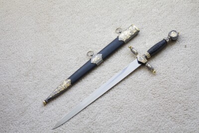 S1103 GOLD BLACK HOLY ANGELIC MEDIEVAL RUSSIAN DAGGER SWORD W ...
