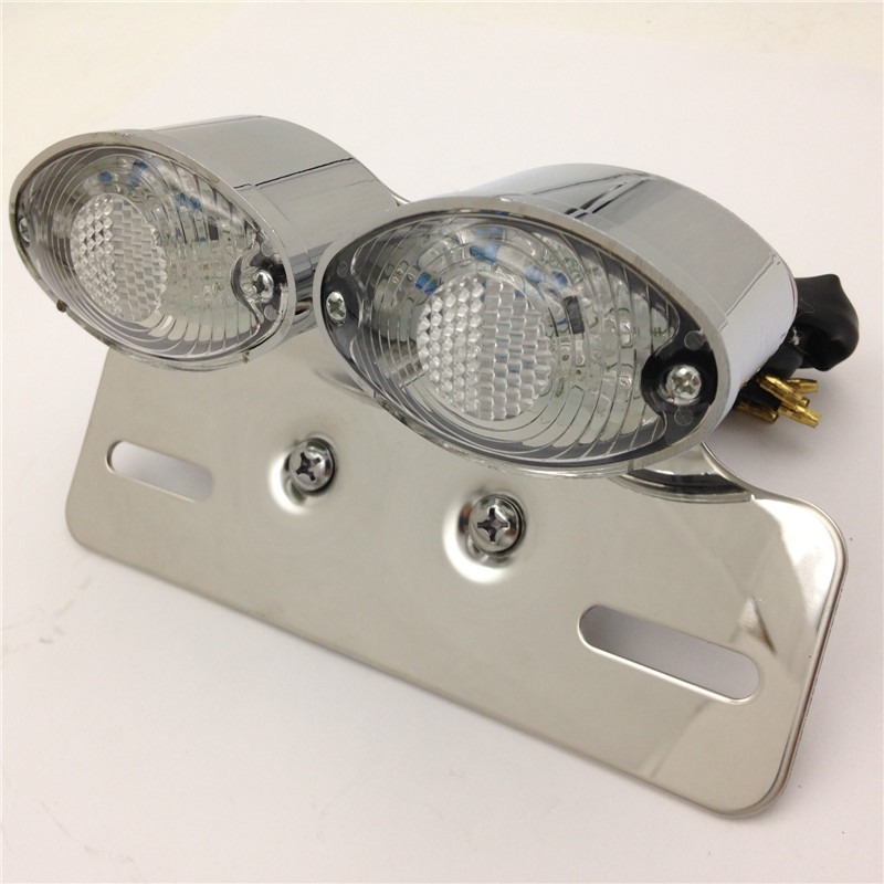 Universal Cat Eye Custom Motorcycle Tail Brake License Plate light ...