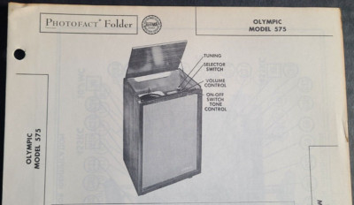OLYMPIC MODEL 575 RADIO WITH AUTOMATIC RECORD CHANGER PHOTOFACT | eBay