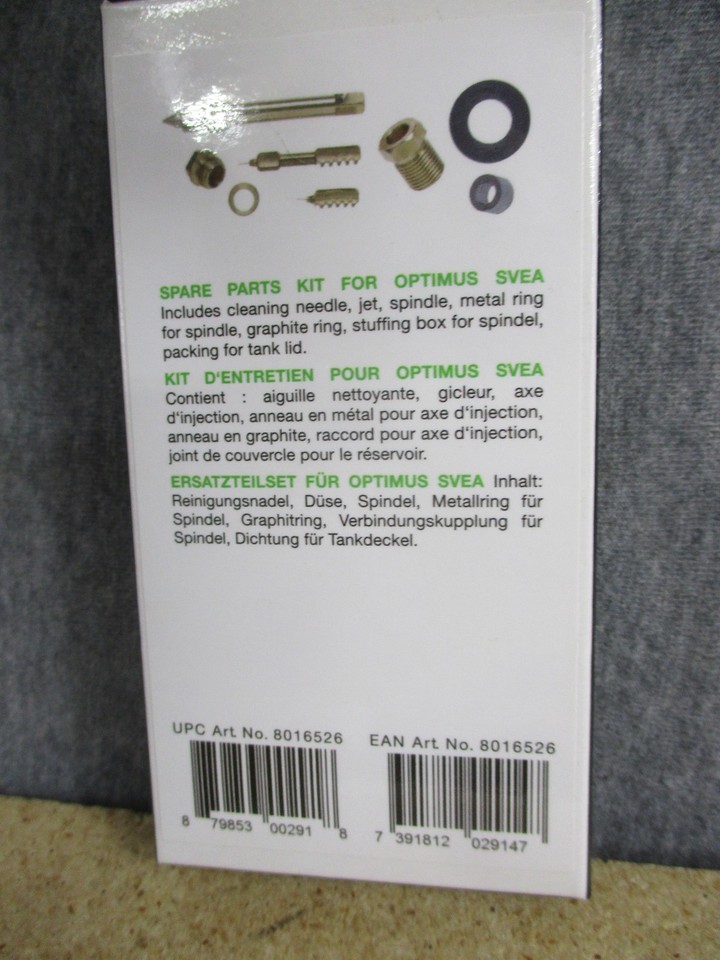 Optimus Svea Stove Spare Parts Kit Cleaning Needle Jet Spindle Repair ...