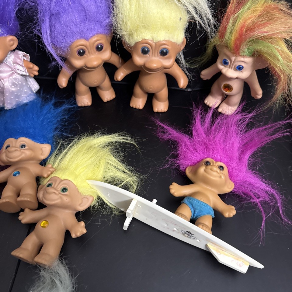 Vtg Lot of 13 Troll Dolls Mixed sizes Mixed Makers 2" to 4.25" | eBay