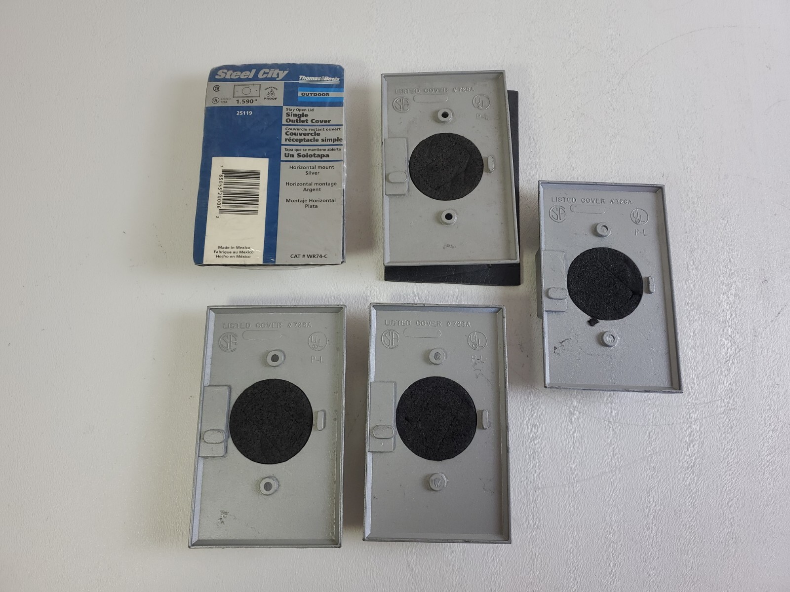 PACK OF 5 Listed 728A 1-Gang Receptacle Cover SINGLE OUTLET COVER ...