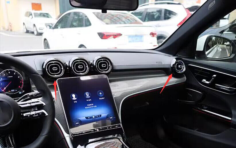 3PCS Middle Console Air Outlet Vent Trim Gloss Black For Benz GLC X254 ...