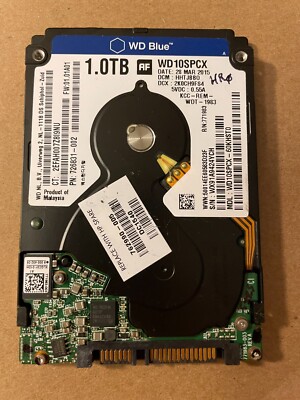 WD SLIM 1TB WD10SPCX-60KHST0 DCM:HHTJBO 28 MAR 15 F/W:01-01A01 ...