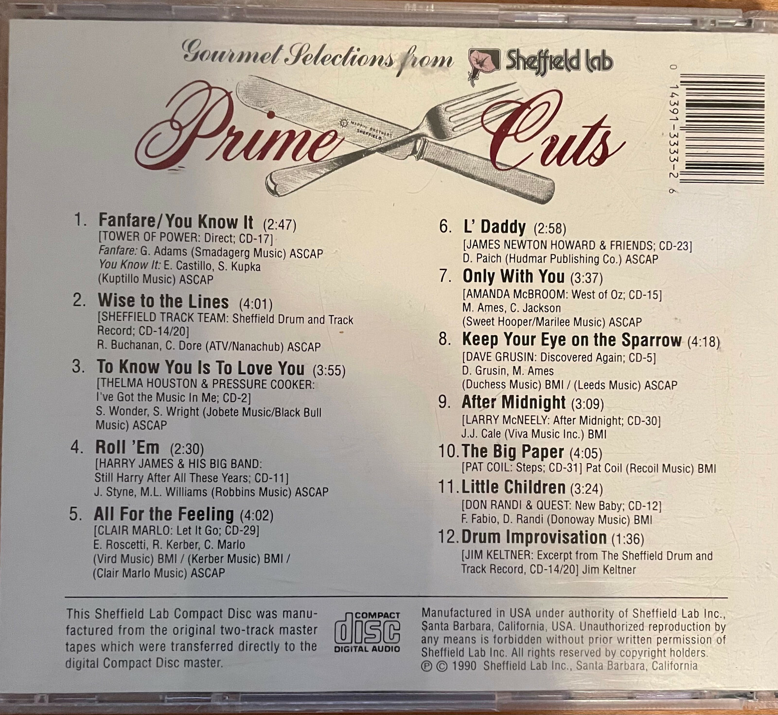 PRIME CUTS - GOURMET SELECTIONS FROM SHEFFIELD LABS - CD | eBay