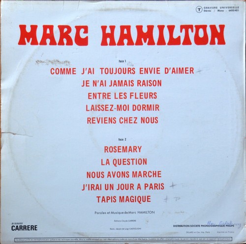Marc Hamilton Comme J'ai Toujours Envie D'aimer - LP 33T | eBay