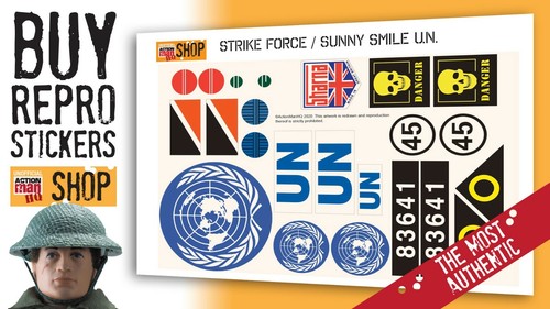 (Action Man) Sunny Smile and Strike Force UN vehicle Stickers | eBay