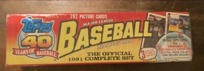 1991 Topps Baseball Complete Gift Box Set, Factory Sealed 792 Cards | eBay