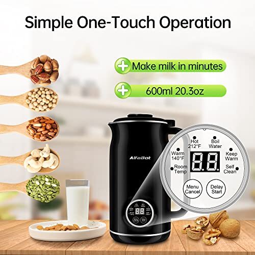 Nut Milk Maker Automatic Almond Milk Machine for Homemade Plant-Based ...