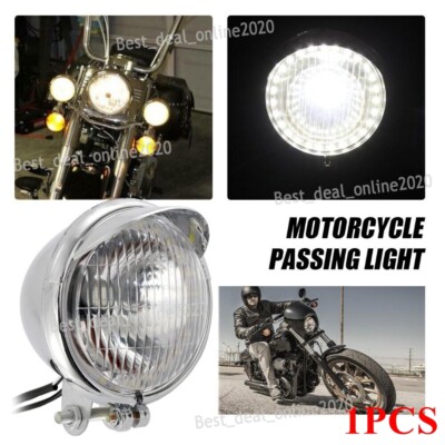 Chrome Visor Bullet LED Headlight For Yamaha V Star XVS 650 950 1100 ...
