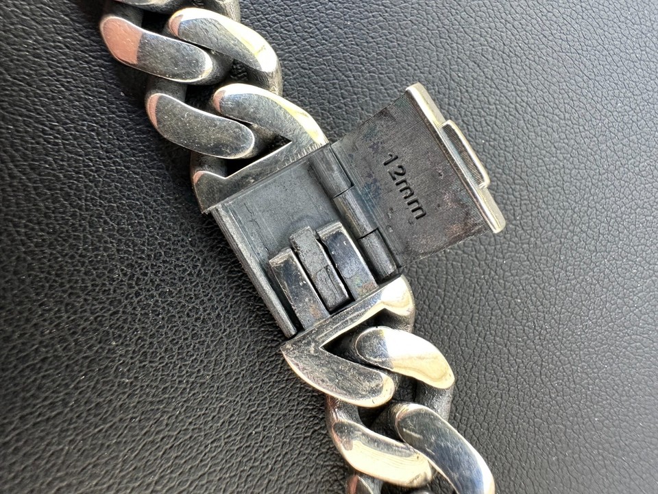 Miami Cuban Link Chain Necklace / Bracelet Real 925 Silver Sleek Clasp ...