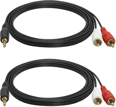 2 Absolute USA Y Cable Splitter 1-Mini Plug, 2-RCA Plugs (6 feet) | eBay