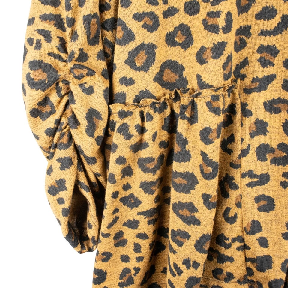 Terra & Sky Womens 1X Leopard Print Babydoll Tunic Top Soft Plus Size ...
