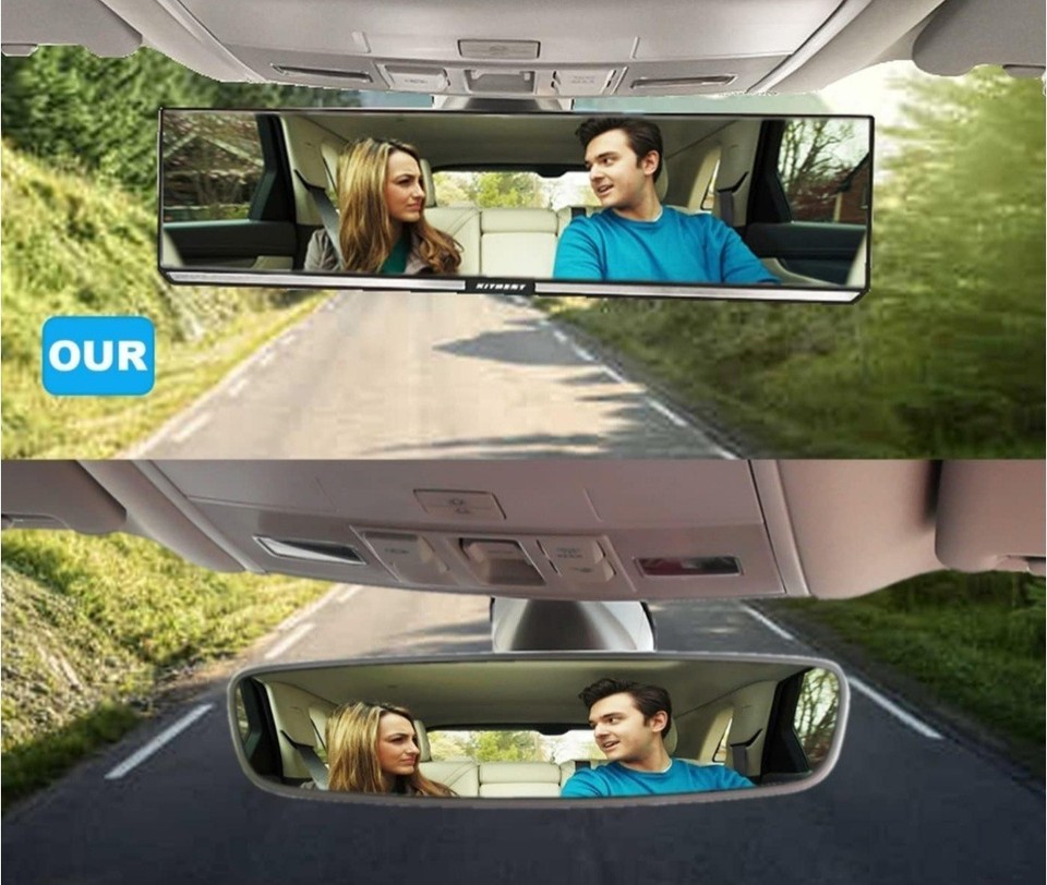 300mm Wide Angle Rear View Mirror - Clip on Car Original Mirror, Flat ...