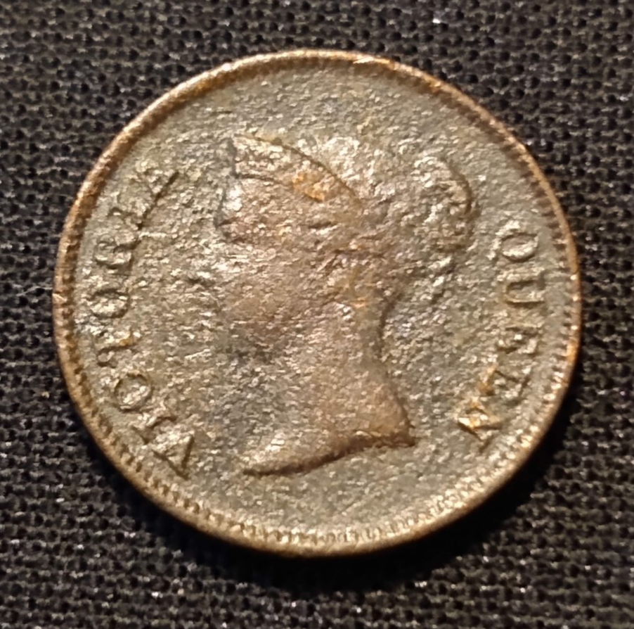 1845 1/4 Cent East India Company Straits Settlements quarter world ...