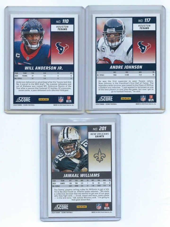 Three Different 2024 Panini Score Football Lava Parallel Cards | eBay