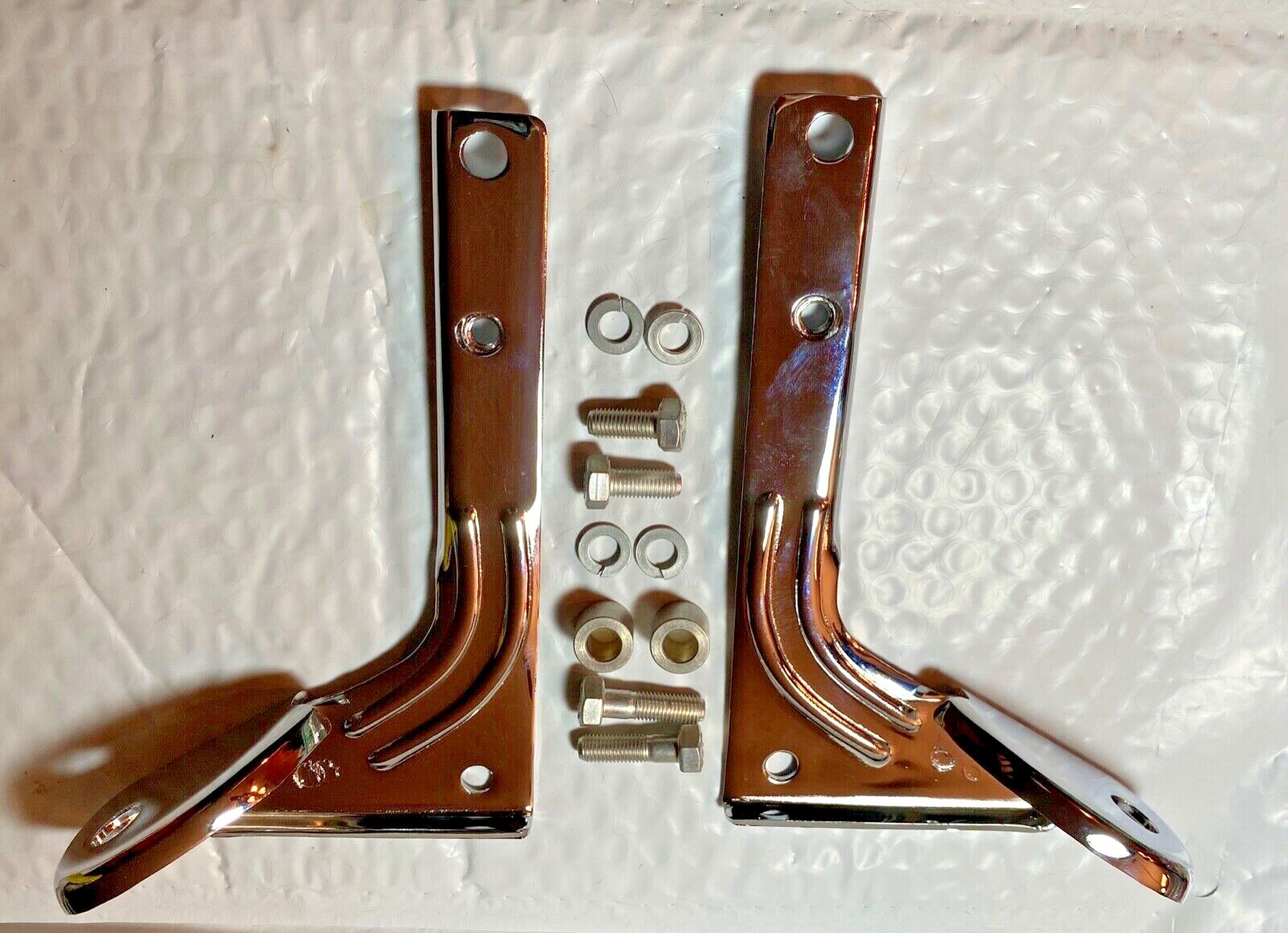 Harley Panhead Shovelhead Chrome Spot Lamp Mounting Brackets CP Bolts ...