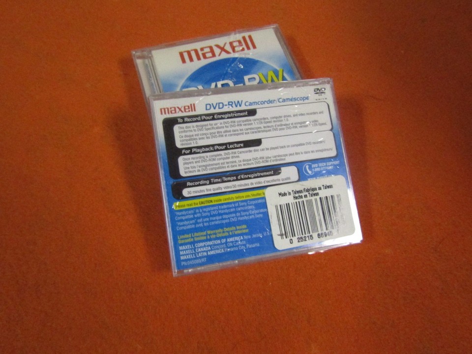 4 Maxell DVD-RW Camcorder Discs Brand New Sealed 30 min each | eBay