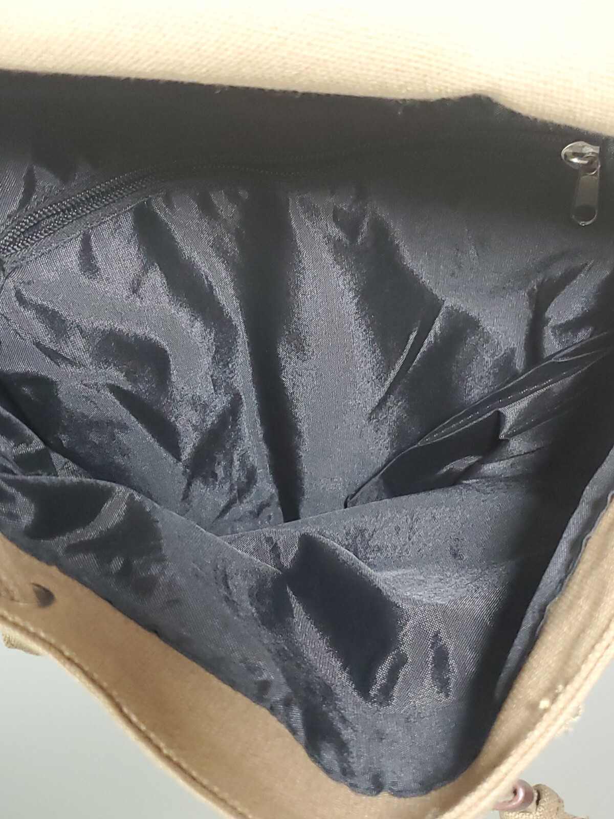 Bella Russo Canvas Backpack Rucksack Bookbag Brown Tan 16"x 18" Zip ...