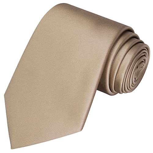 Solid Satin Tie Pure Color Necktie Mens Ties + Gift Box Tan | eBay